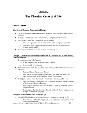 Doc. AP Bio~ Ch. 08 Detail Lect Outline - Chapter 8 An Introduction to ...
