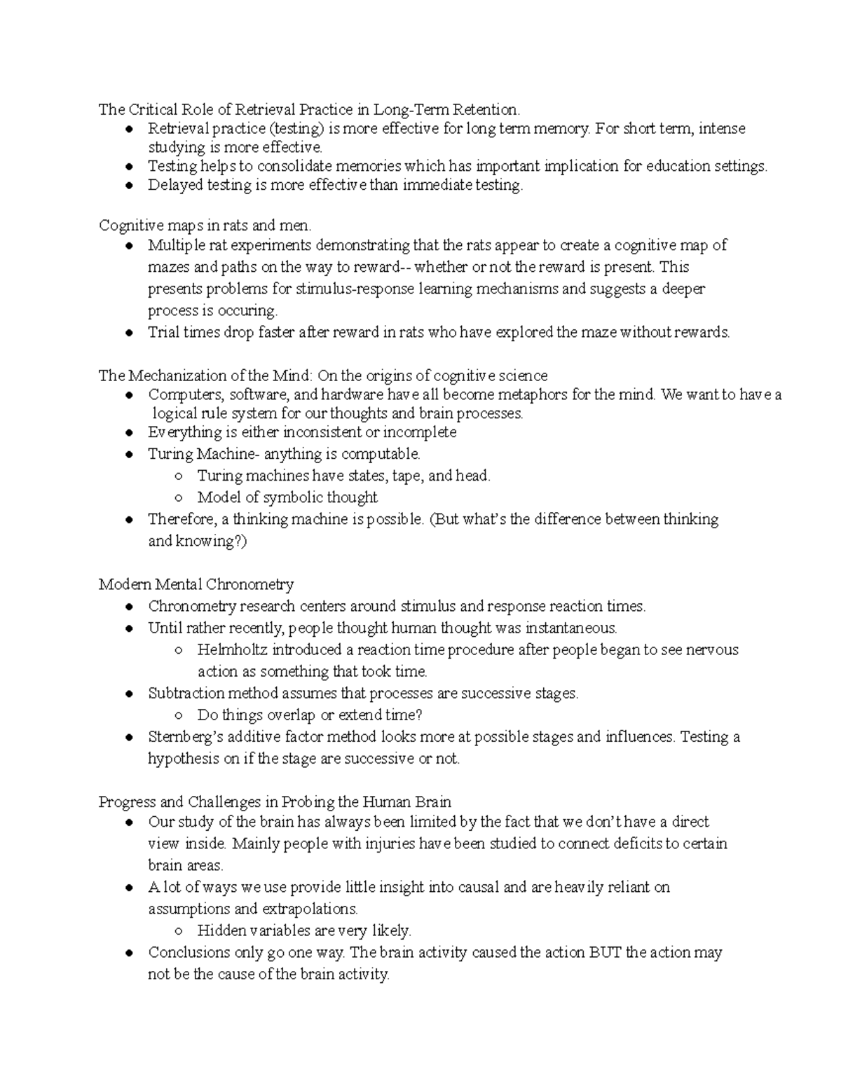 Coginition Readings - The Critical Role of Retrieval Practice in Long ...