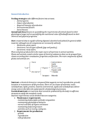 Principles of animal nutrition Lecture Notes - Principles of animal ...
