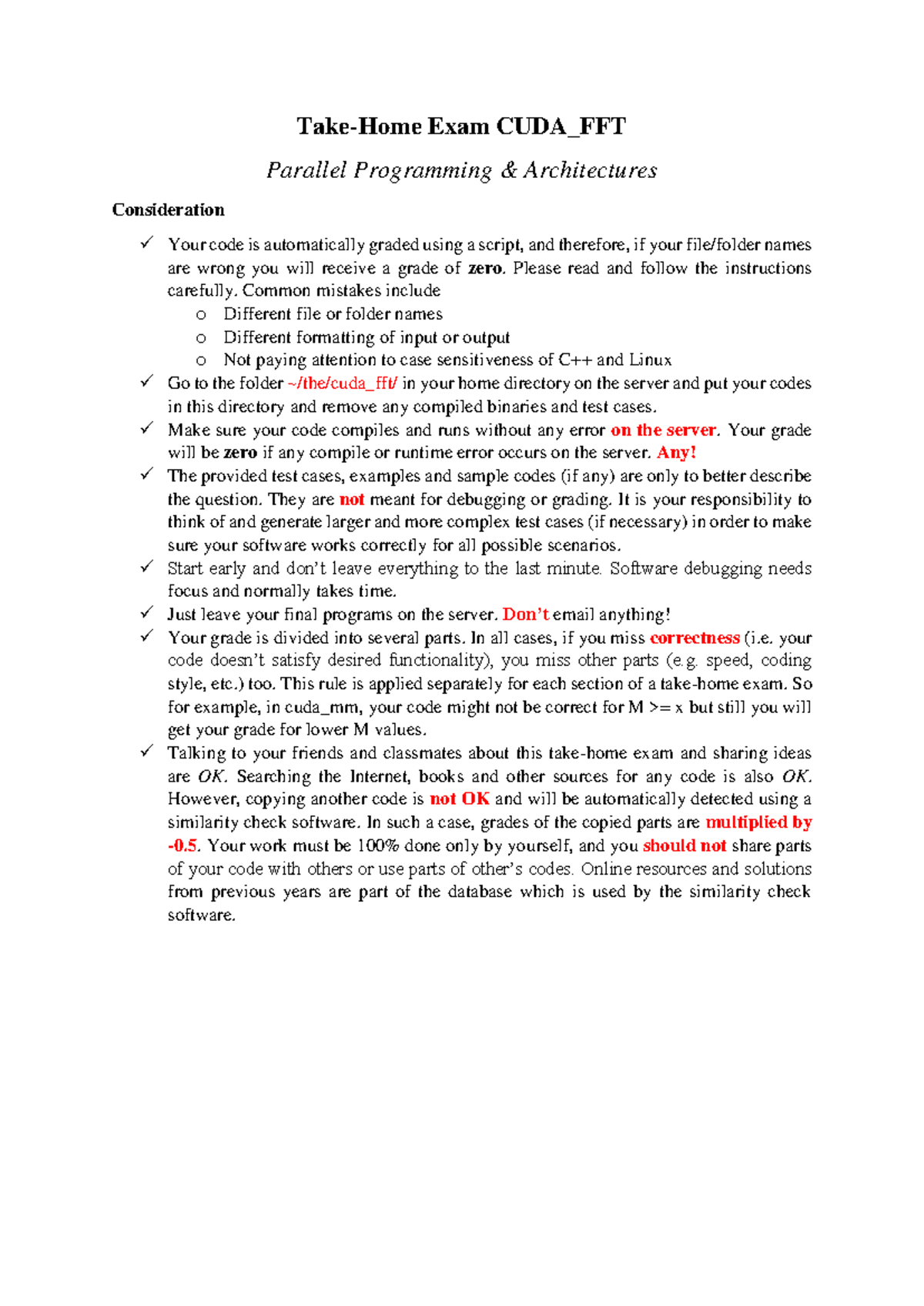 Cuda fft - cuda - Take-Home Exam CUDA_FFT Parallel Programming & Architectures Consideration ...