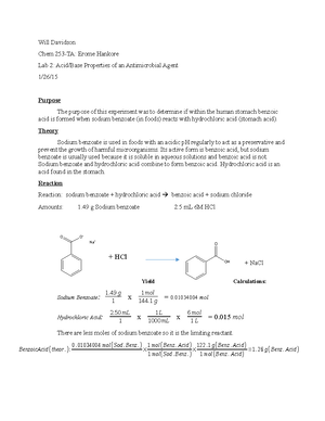 Chem253 Report 10 Vanillin - Report 10: Reduction of Vanillin to ...