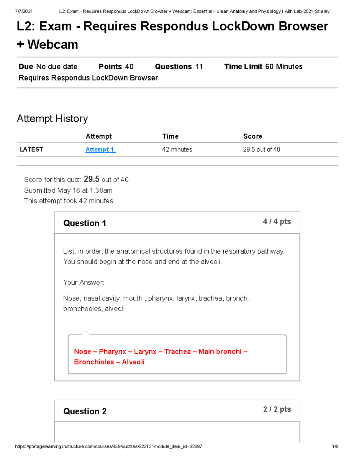 L2 Exam - Lab 2 exam - L2: Exam - Requires Respondus LockDown Browser ...