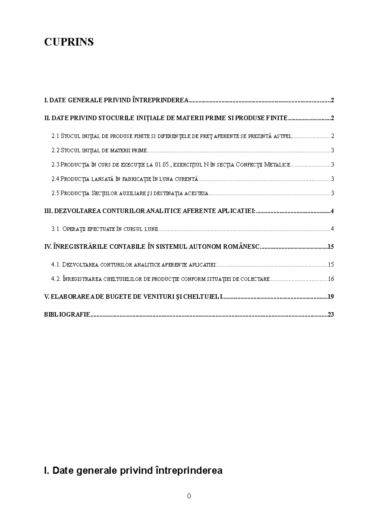 Contabilitatea Manageriala si de gestiune 2022-2025 modul - CUPRINS SC ...