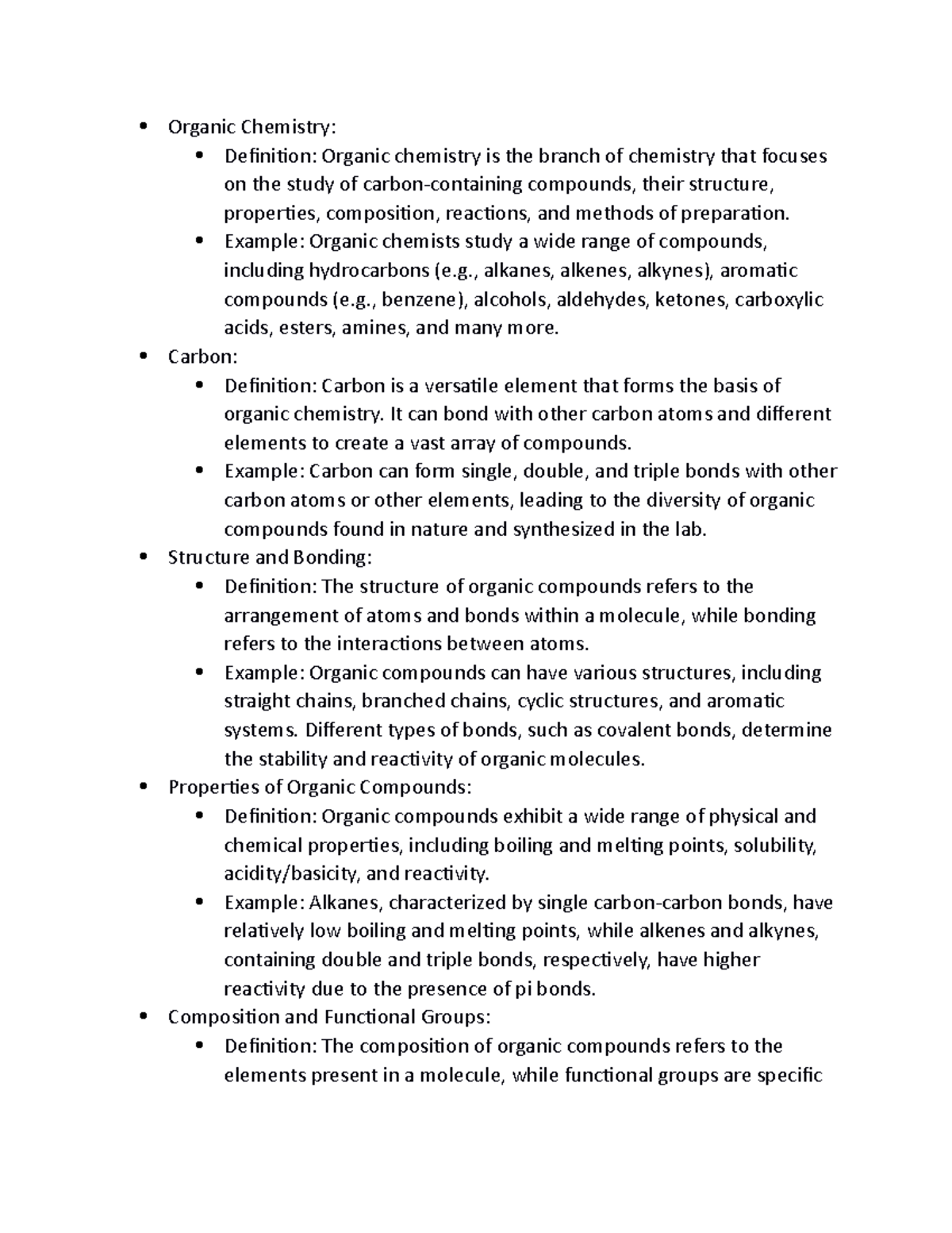 Organic Chemistry Study Guide - Organic Chemistry: Definition: Organic ...