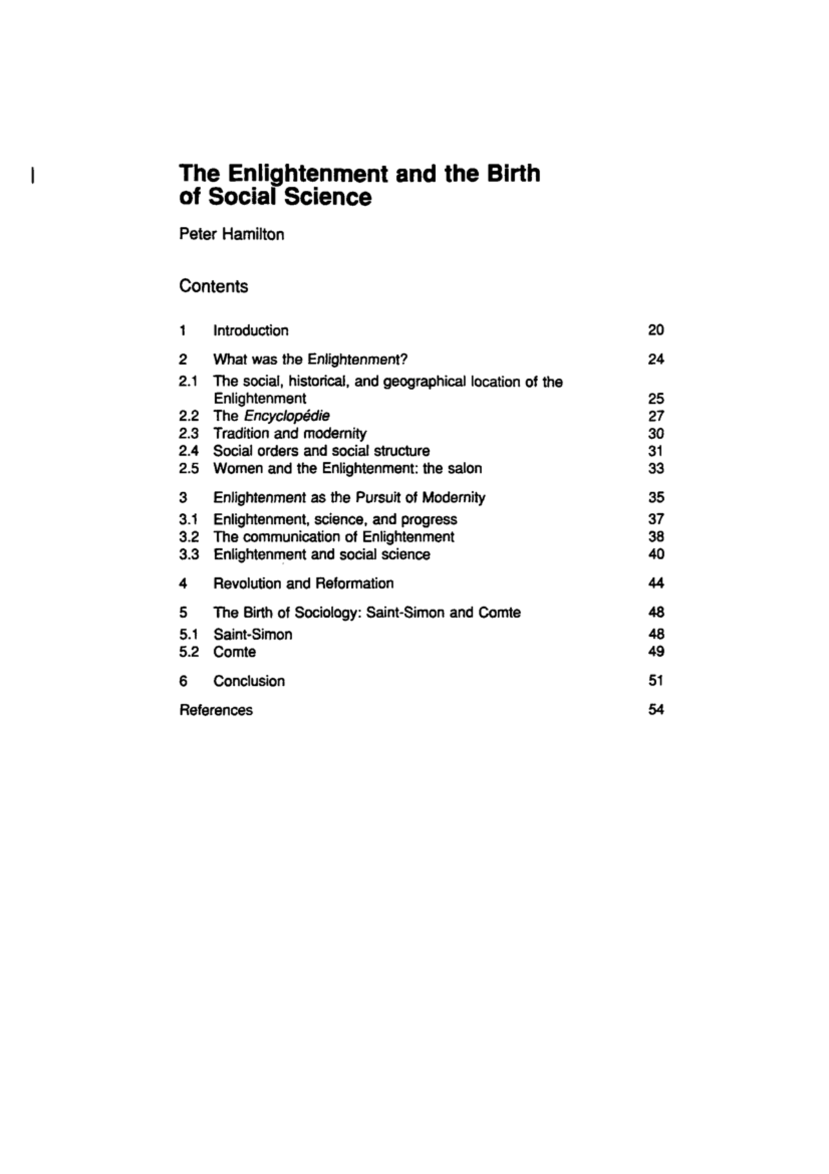 Hamilton, The Enlightenment and Birth of Social Sciences - The ...