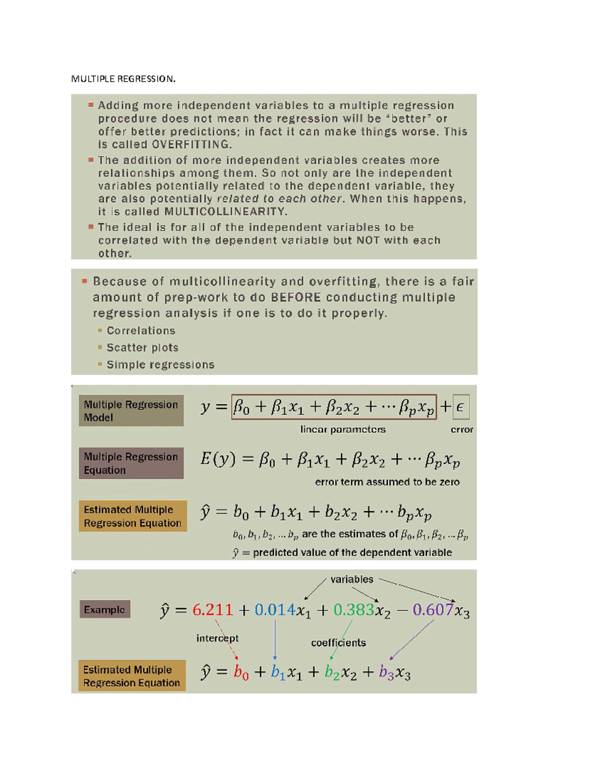 Multiple Regression - MULTIPLE REGRESSION. - Studocu