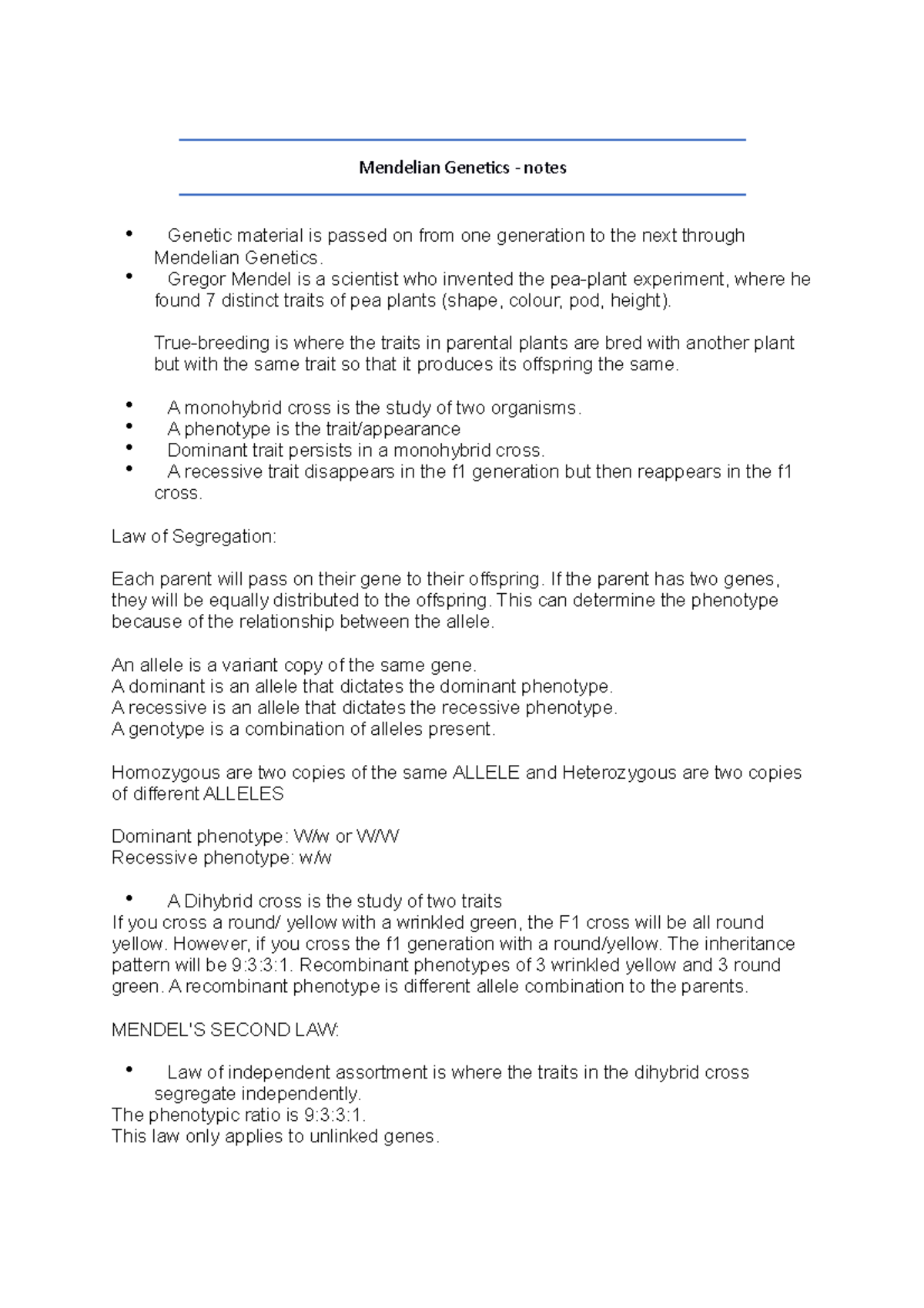 Mendelian Genetics - Gregor Mendel is a scientist who invented the pea ...