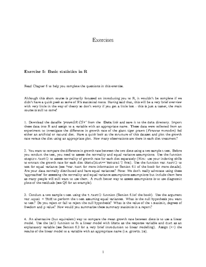 Exercise 4 - Getting to know R and R studio - Exercises Exercise 4: Visualising data using base ...