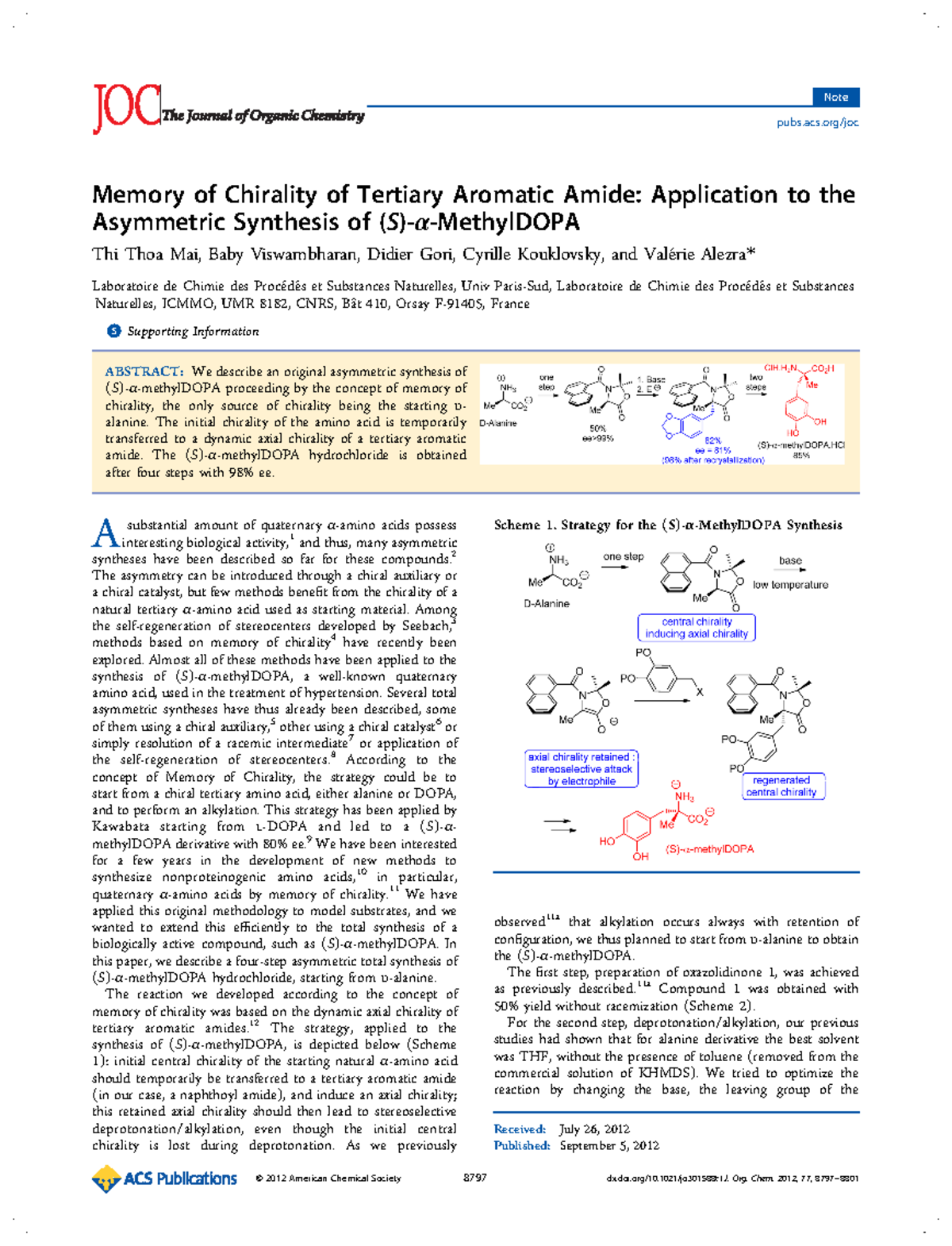 J. Org. Chem. 2012 , 77, 8797−8801 - Memory of Chirality of Tertiary ...
