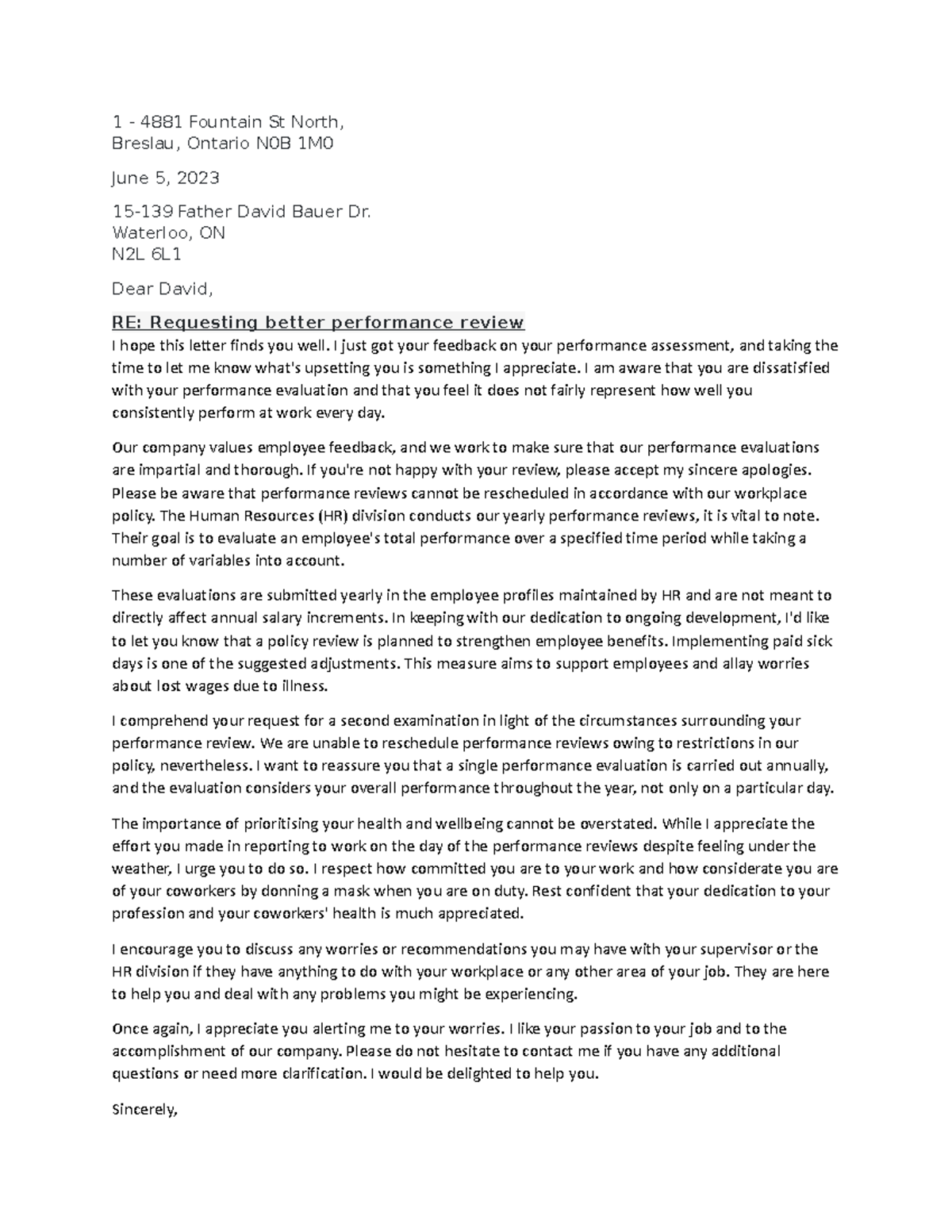 Indirect Letter Assignment - 1 - 4881 Fountain St North, Breslau ...