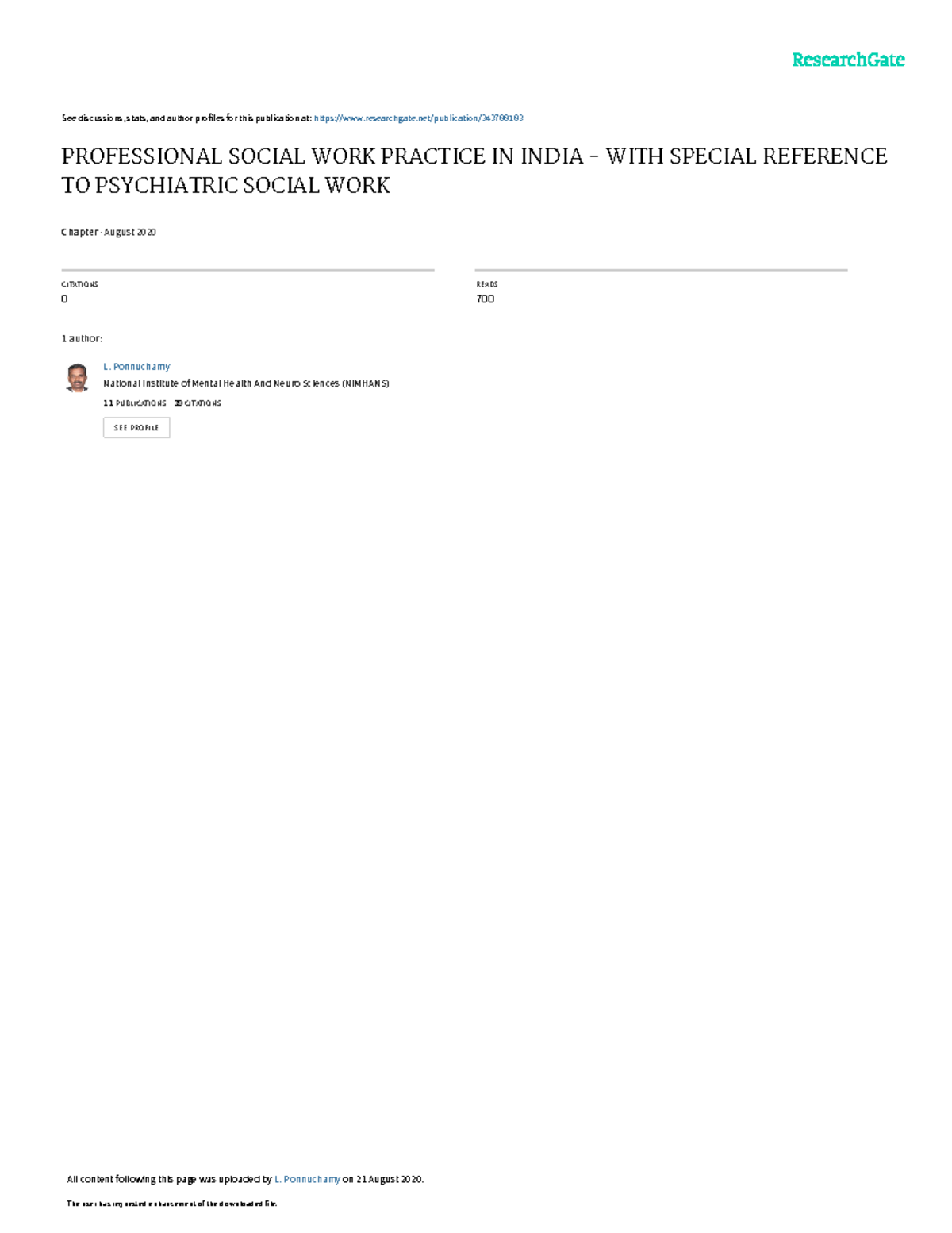 Professional Social Workin India - See discussions, stats, and author ...