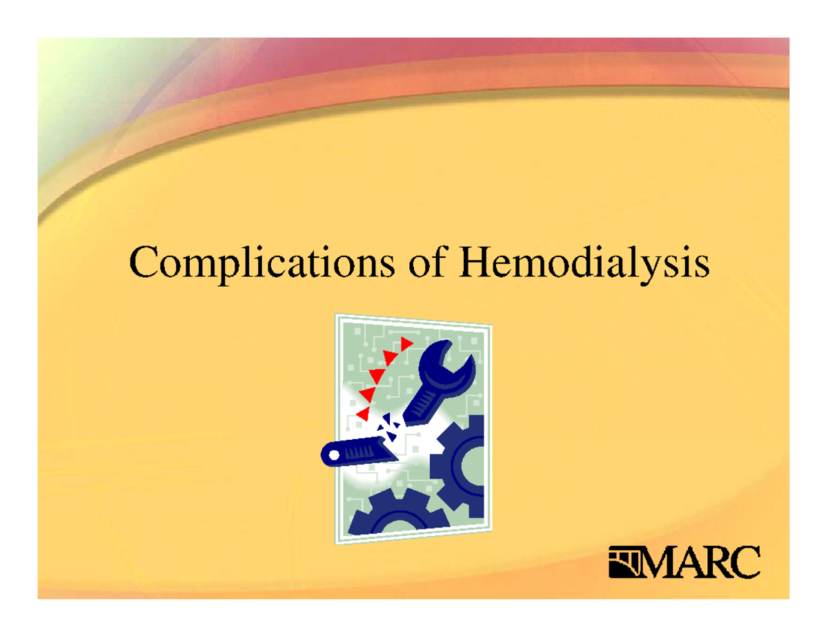 Complications Dialysis-12-09 - Compplications of Hemodialyysis ...