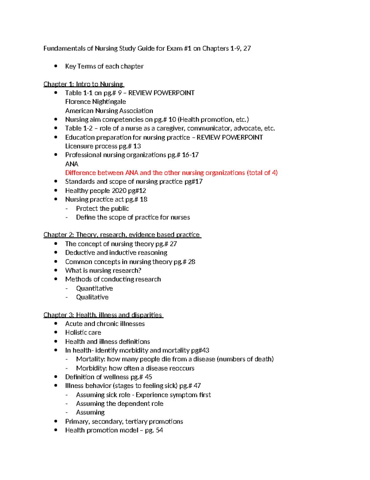 Fundamentals Of Nursing Study Guide For Exam 9 Review Powerpoint