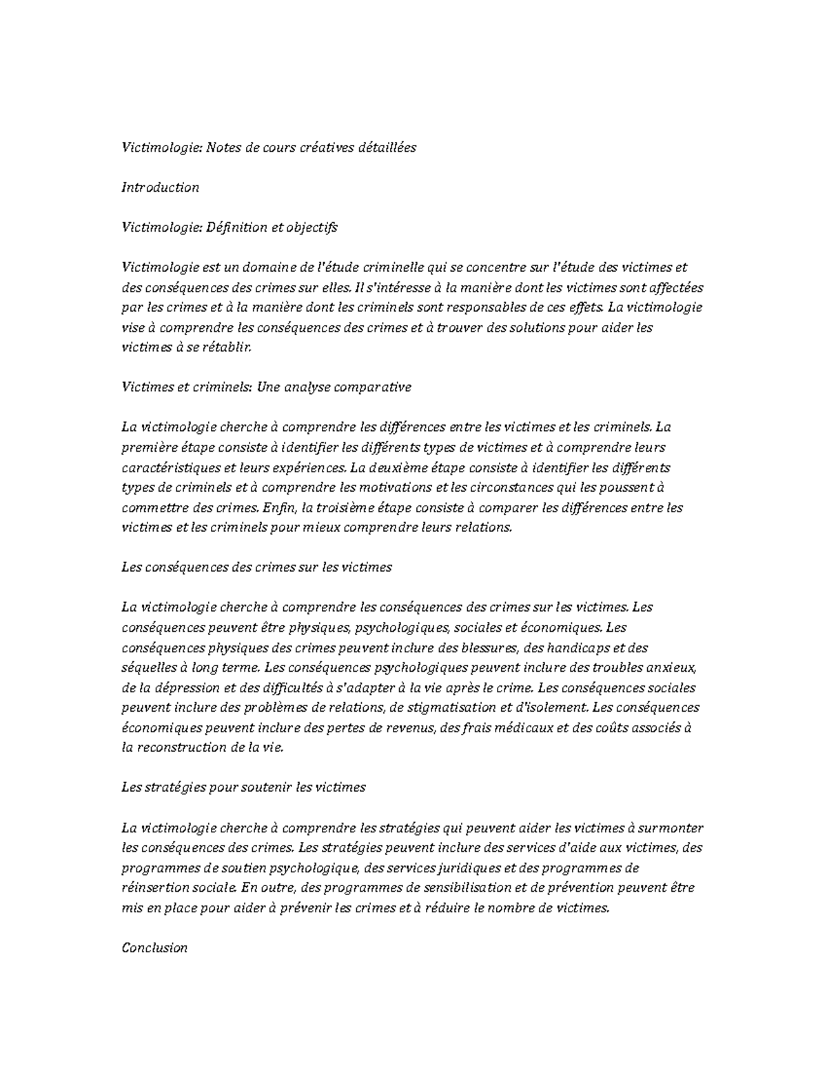 Victimology Study Notes - Victimologie: Notes de cours créatives ...