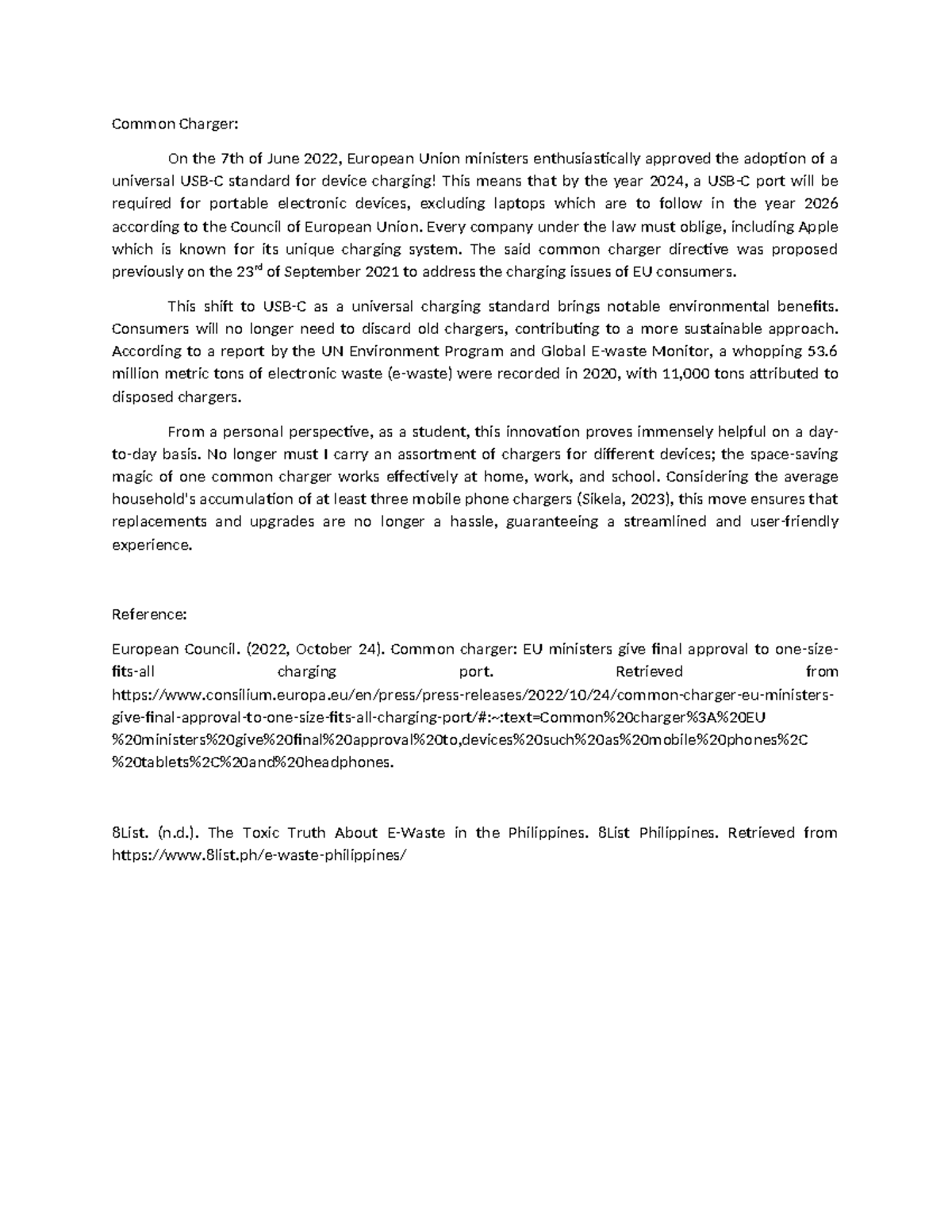 Common Charger - Common Charger: On the 7th of June 2022, European ...