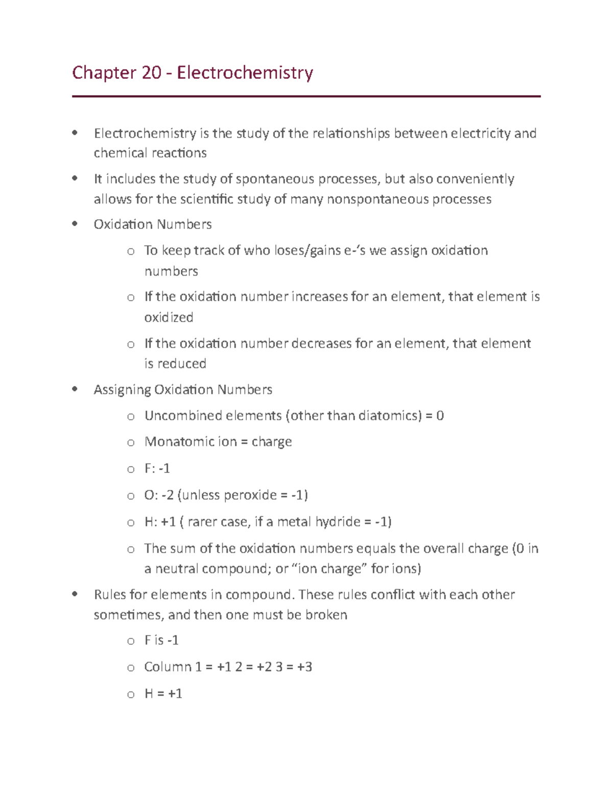 Chapter 20 - Dr. Mike Bender - Chapter 20 - Electrochemistry ...