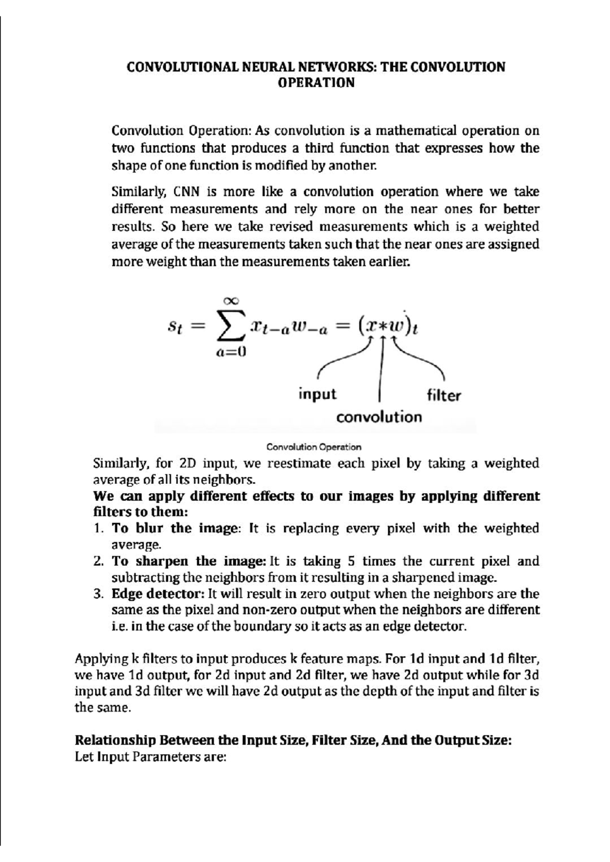 Conviltiona layer - CONVOLUTIONAL NEURAL NETWORKS: THE CONVOLUTION OPERATION Convolution ...