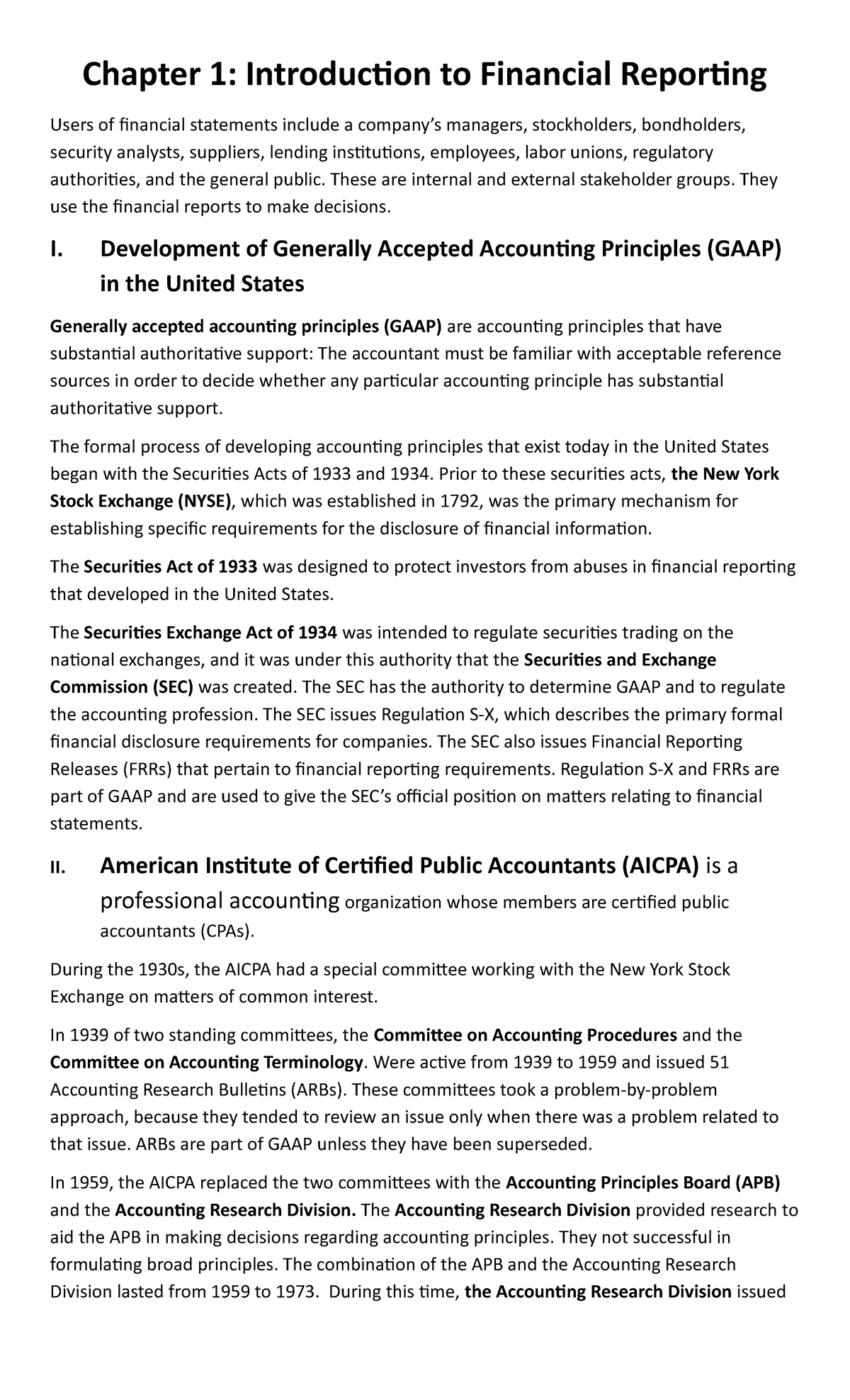 Chapter 1 - Introduction to Financial Reporting - These are internal ...