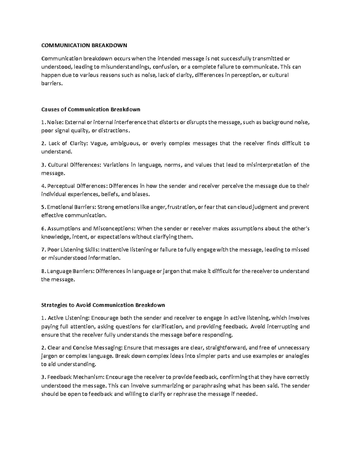 Communication- Breakdown - COMMUNICATION BREAKDOWN Communication ...