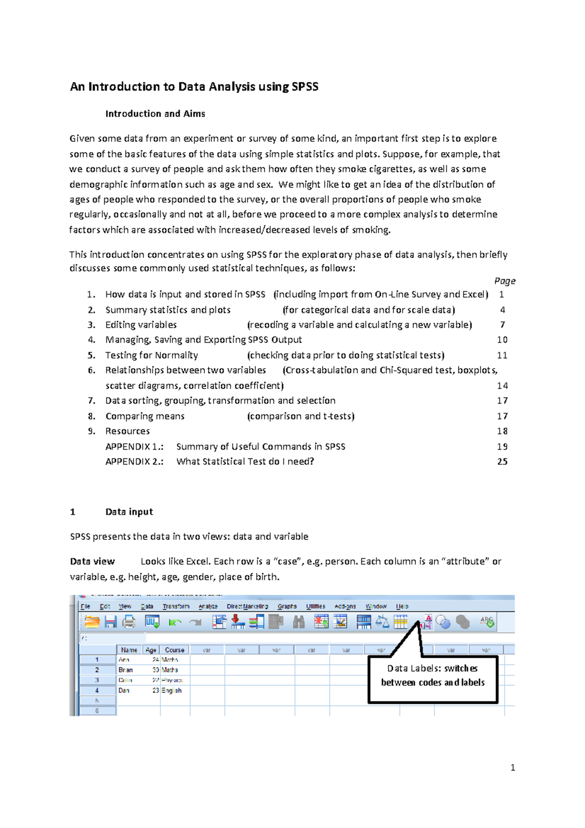 Spss and statistics guide - An Introduction to Data Analysis using SPSS ...