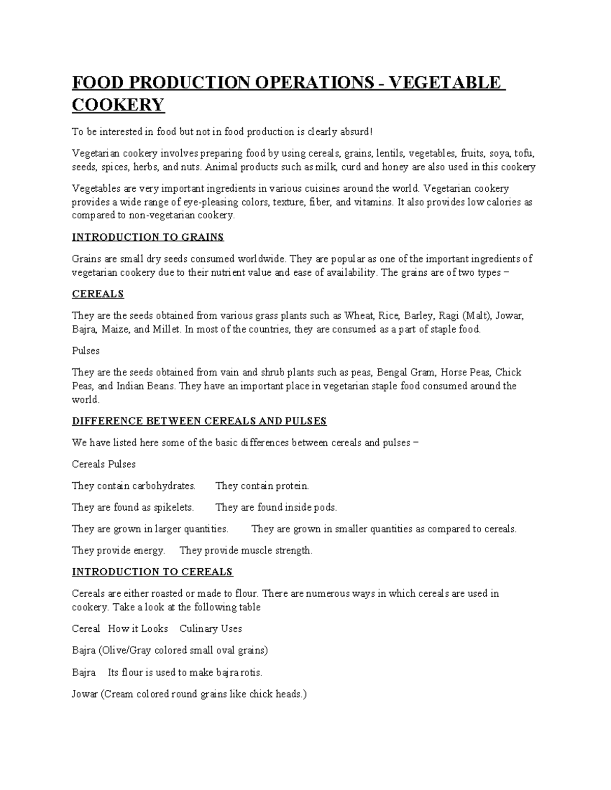 Mr Rotich The Chef production 2 - FOOD PRODUCTION OPERATIONS ...