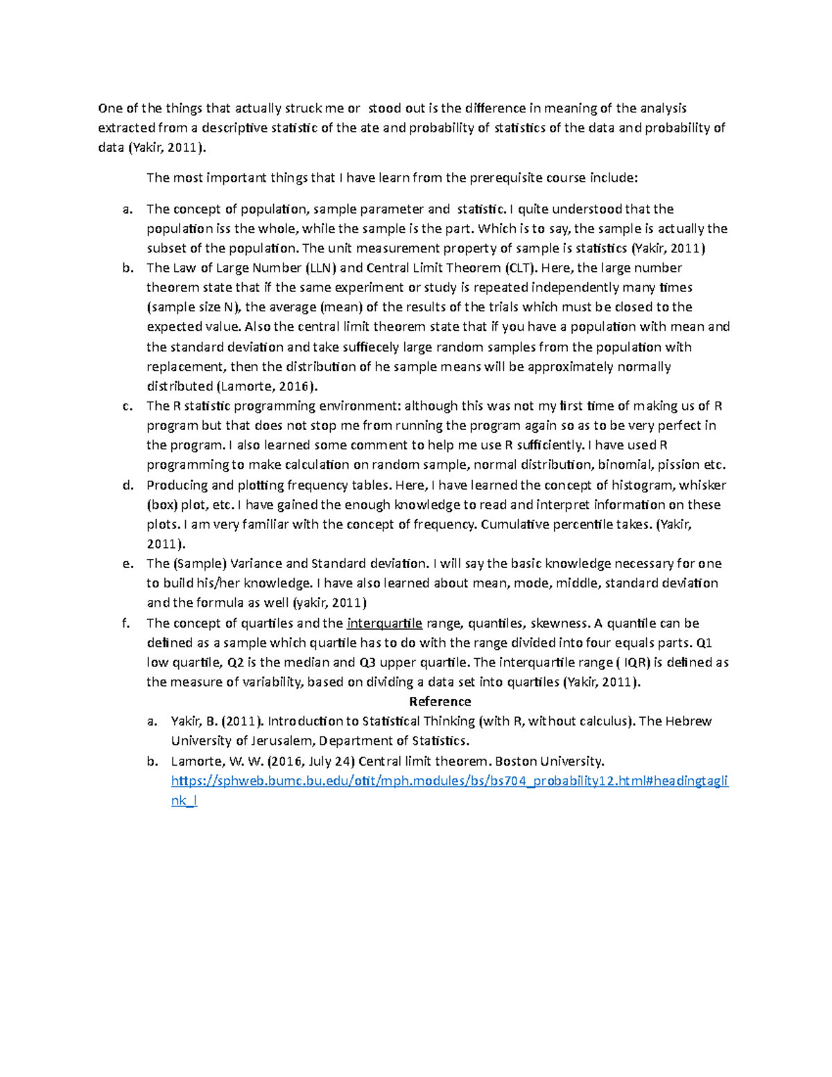 Document - Talk about statistics inference - One of the things that ...