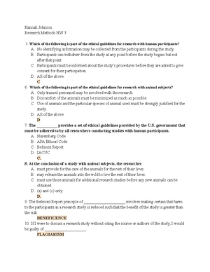 HW 2 Research Methods - These is homework assignments. Not a perfect ...
