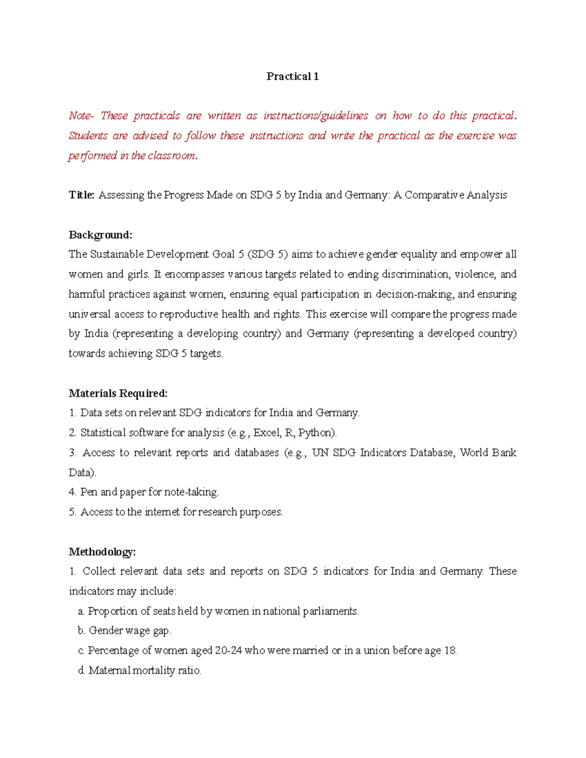 Env Std practical 2nd year - Practical 1 Note- These practicals are ...