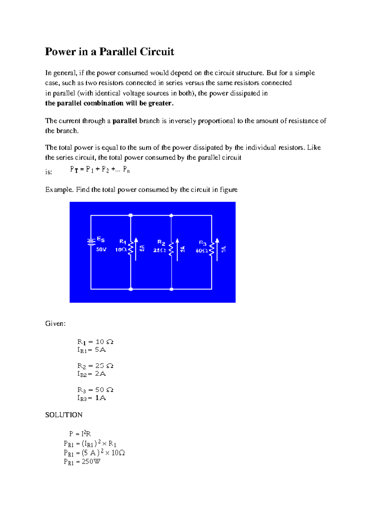 Basic Electrical Part 3- Series and Parallel Circuits(Parallel) - Power ...