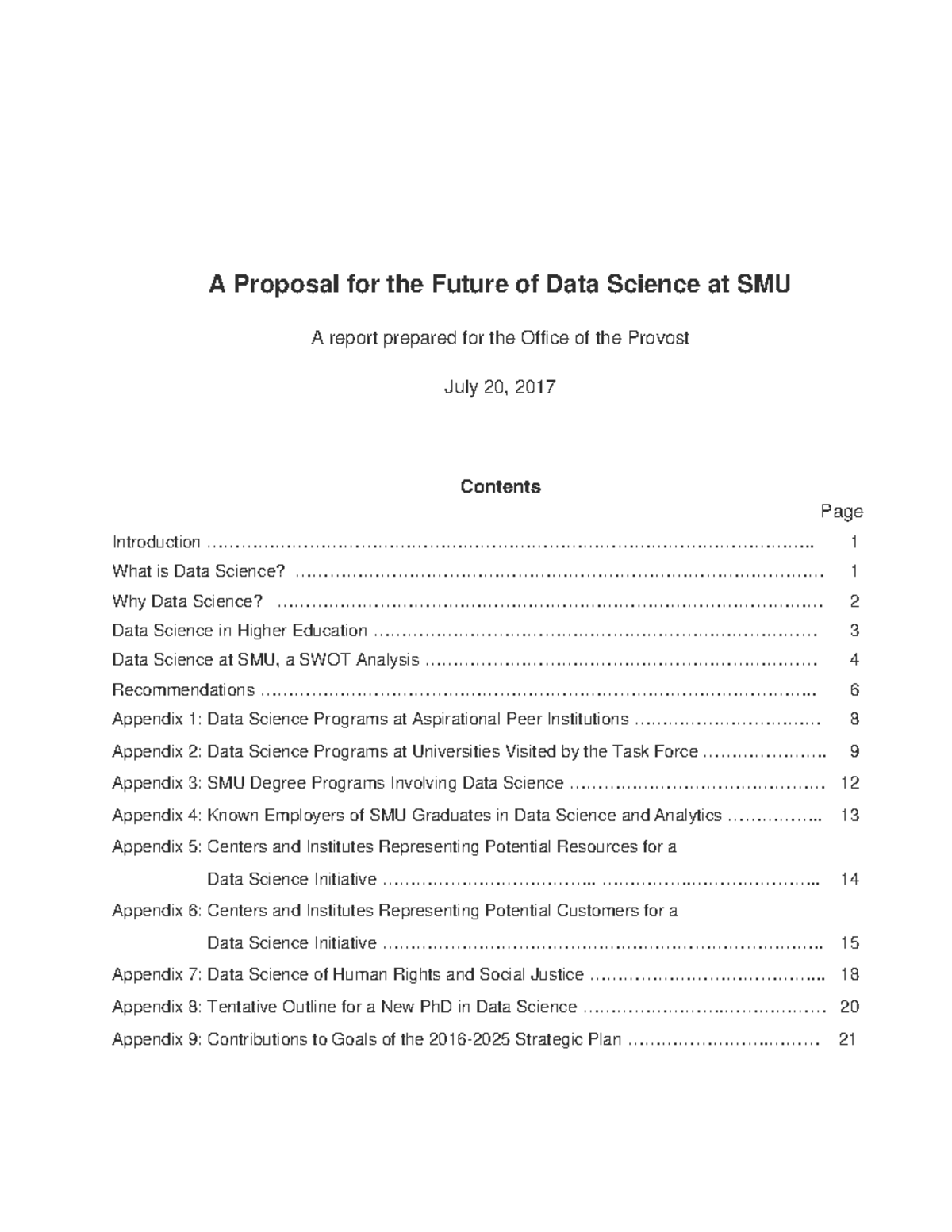Data Science Task Force - A Proposal for the Future of Data Science at ...
