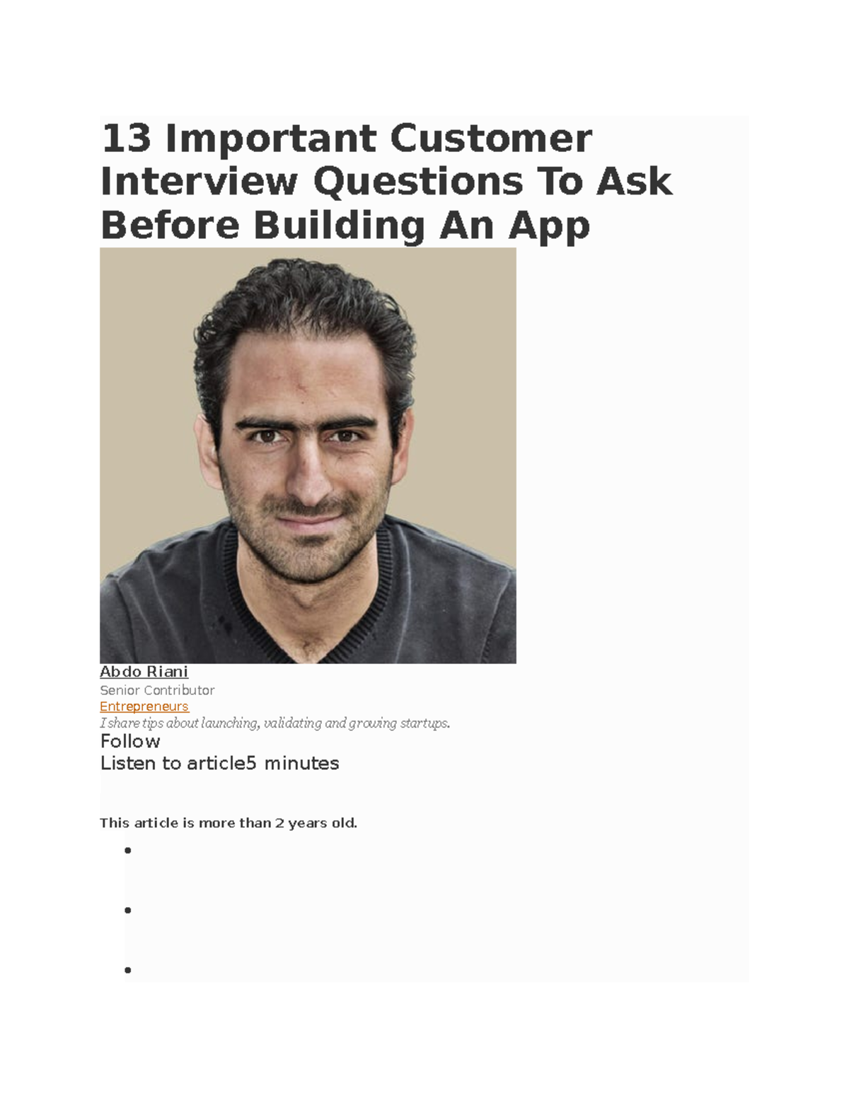 13 Important Customer Interview Questions To Ask Before Building An App ...