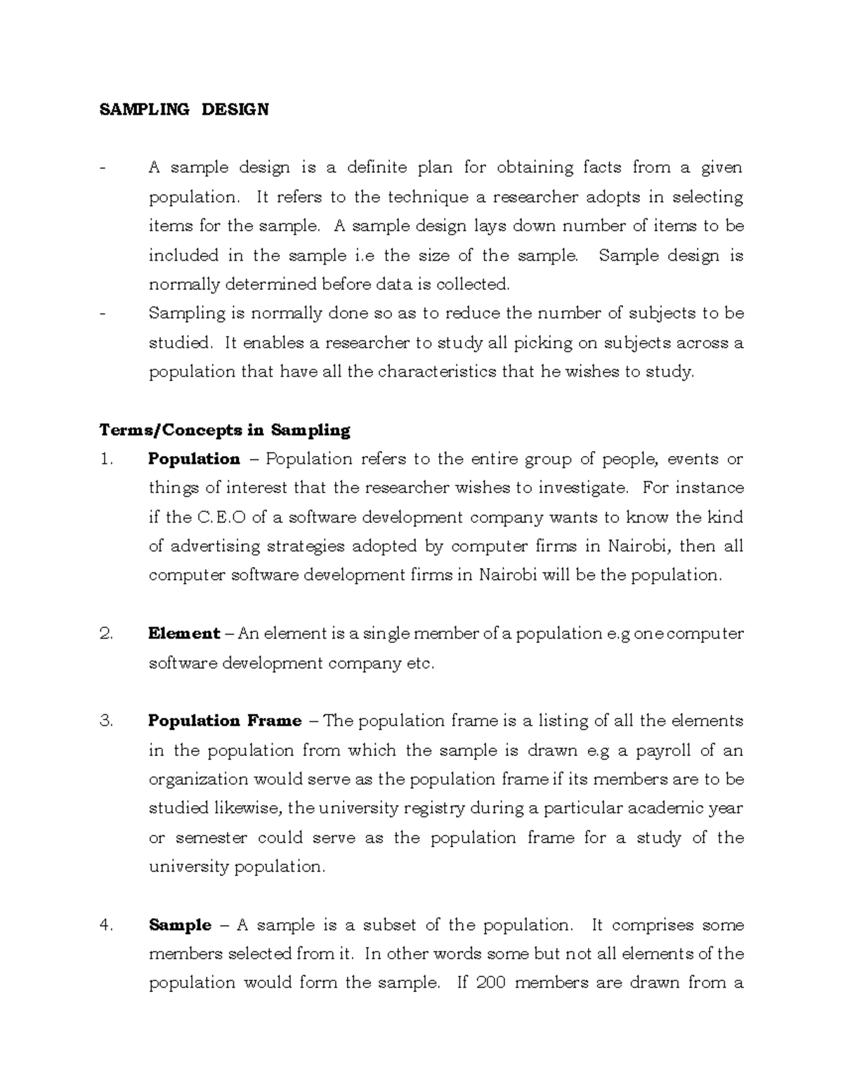 Sampling Technique 2 - RESEARCH MRTHODOLOGY - SAMPLING DESIGN A sample ...