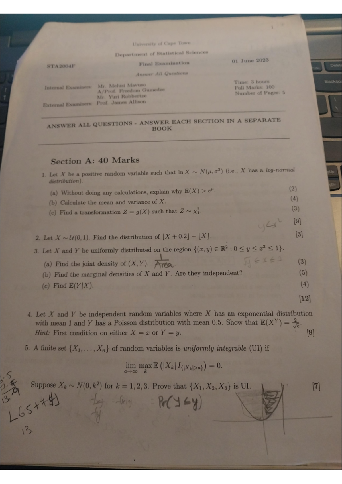 STA2004 F EXAM - STA2004F - Studocu