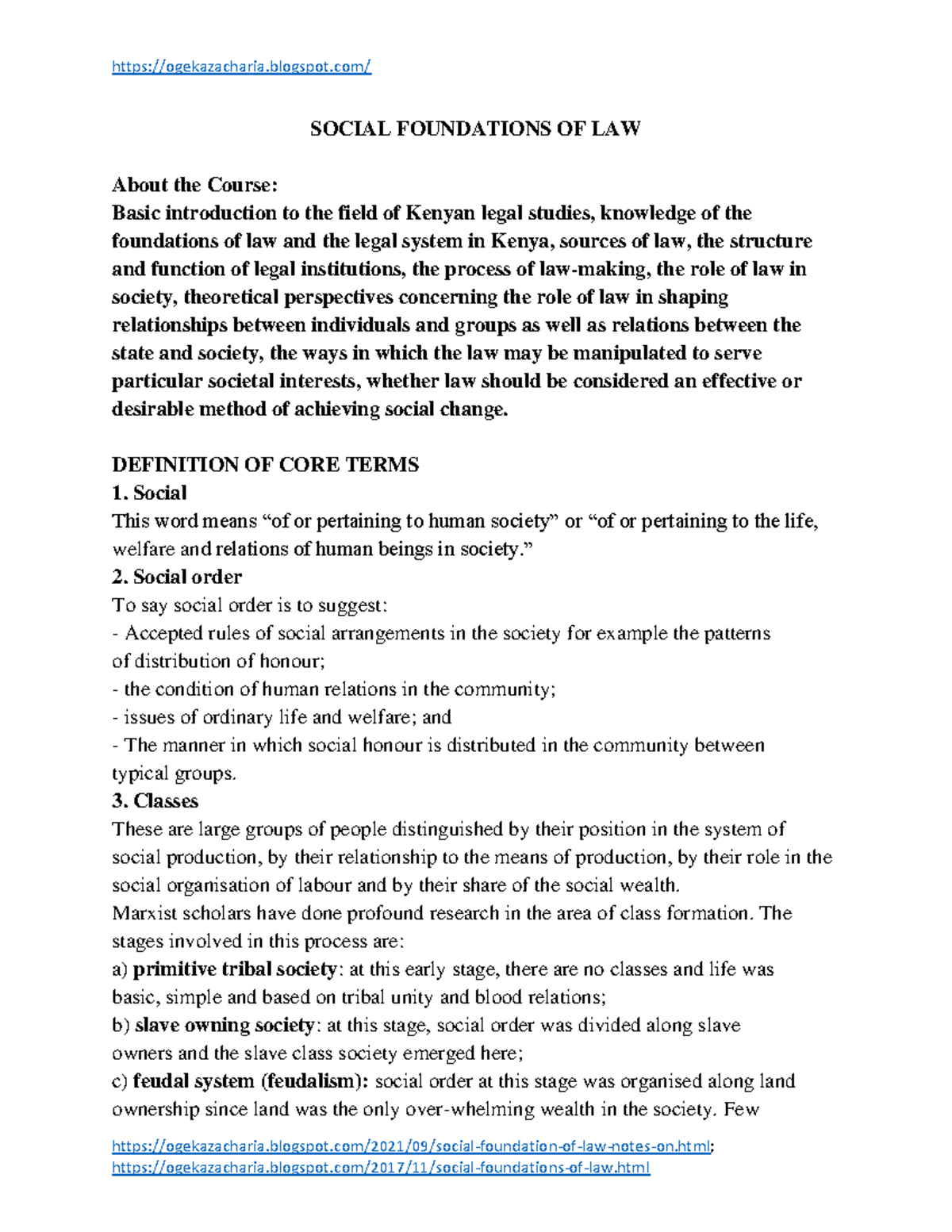 Social foundations of law Knowledge TREE - - Studocu