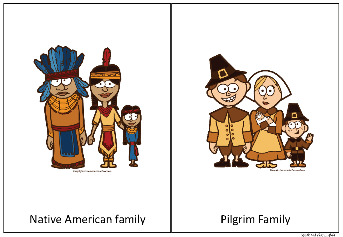 Free Printable Thanksgiving Vocabulary Picture Cards - Native American ...