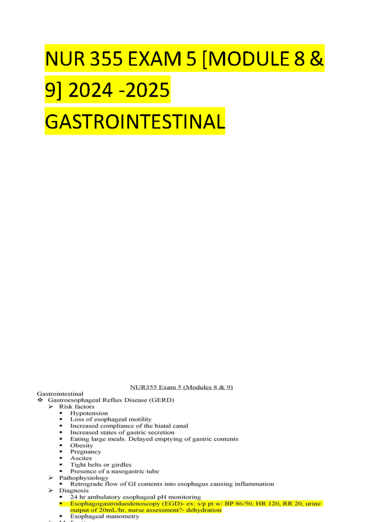 NUR 355 EXAM 5 [ Module 8 & 9] 2024 -2025 - NUR 355 EXAM 5 8 ...