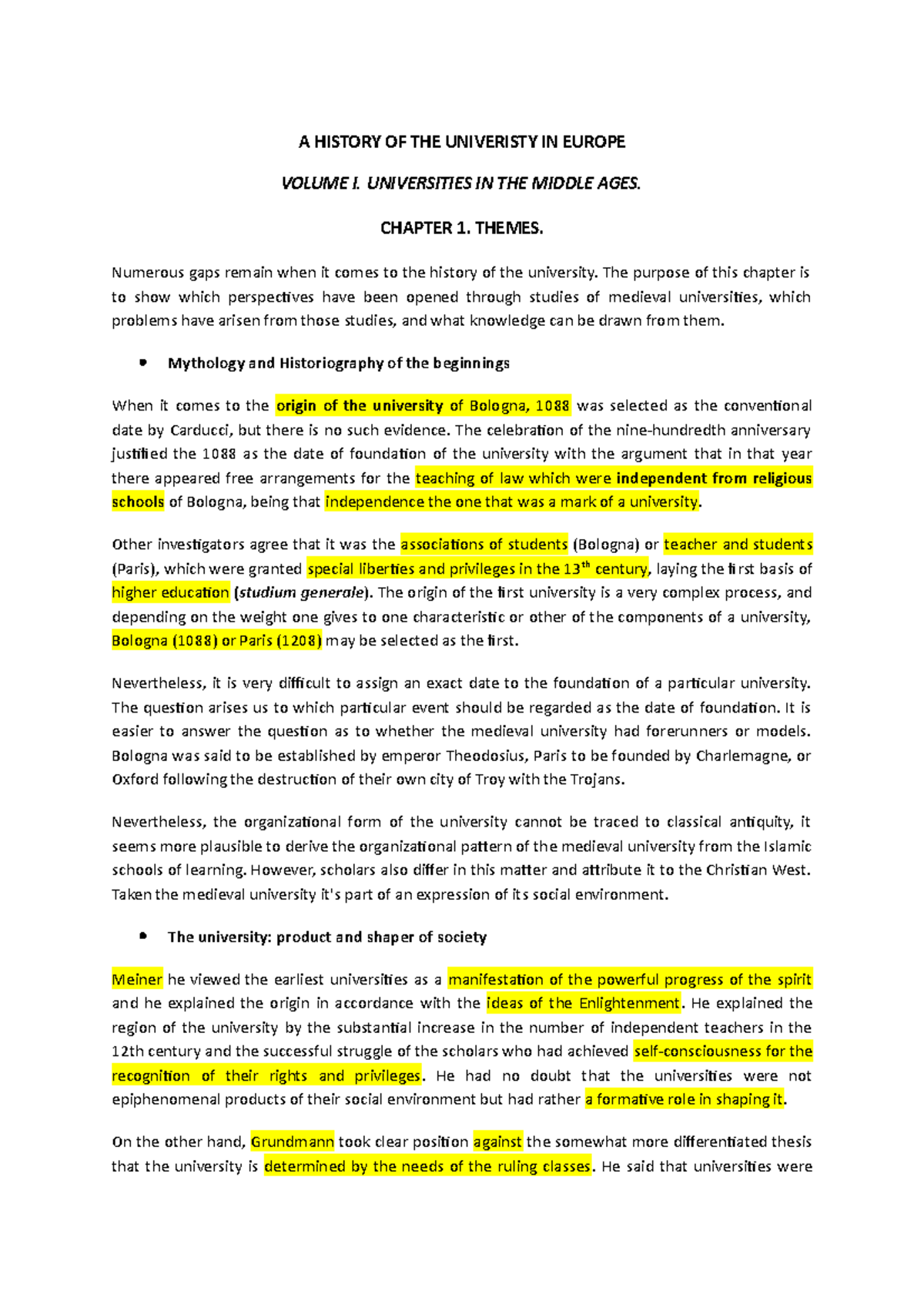 History of Universities in the Middle Ages - A HISTORY OF THE ...