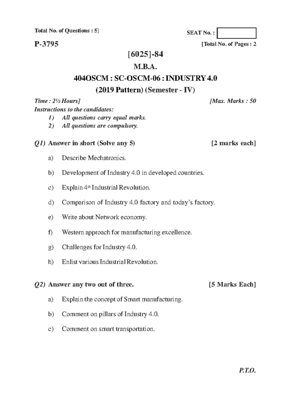 INDUSTRY 4.0 404 - Total No. of Questions : 5] [Total No. of Pages : 2 ...