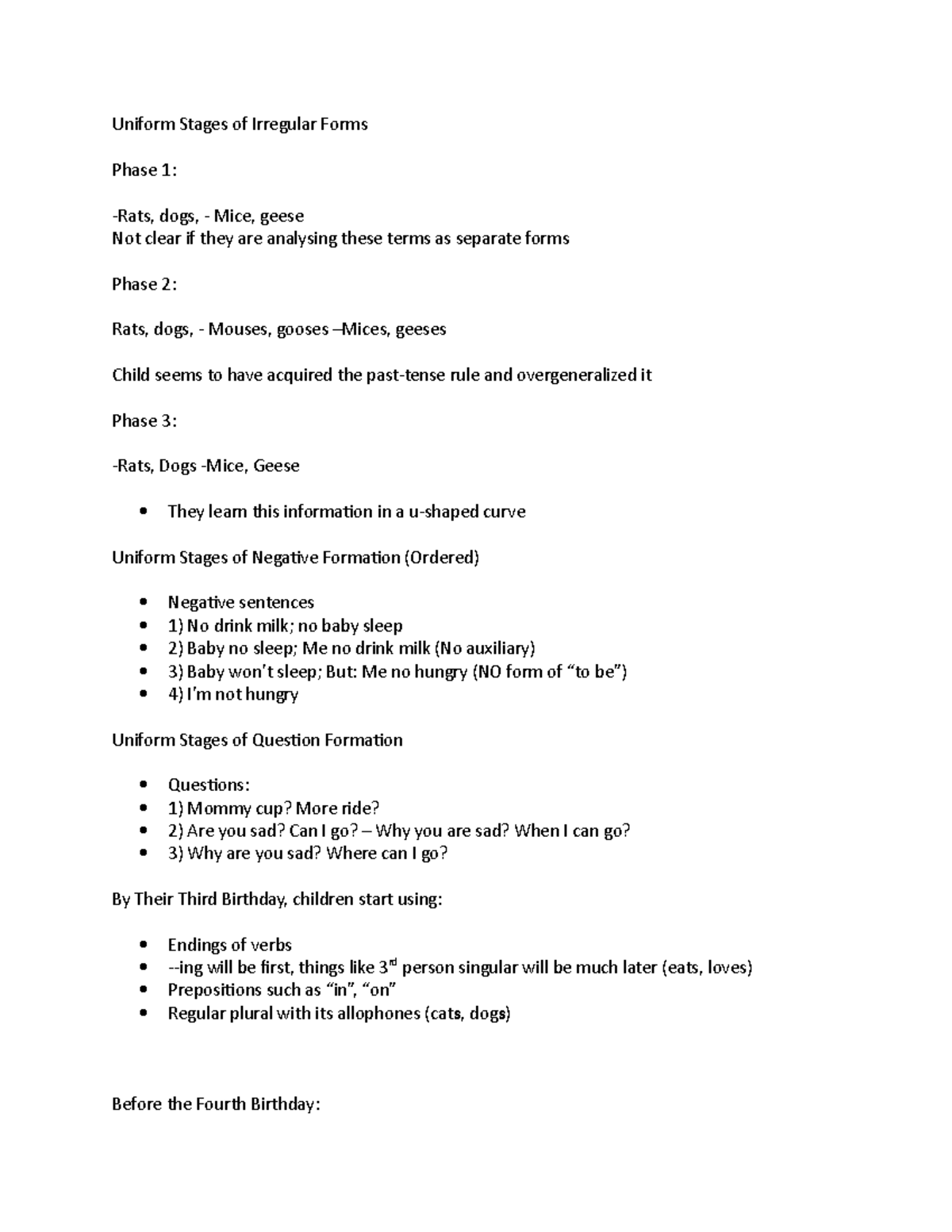Linguistics Lecture 05 - Uniform Stages of Irregular Forms Phase 1 ...