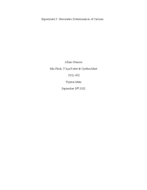 Pre lab 3 - Pre lab report for the third experiment - Jillian Gleason ...