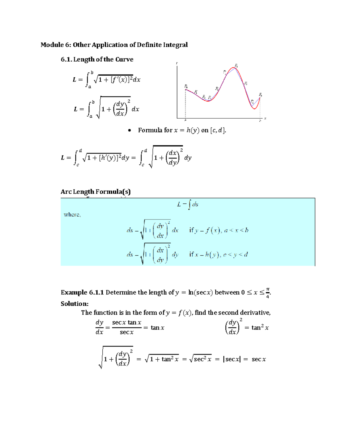 6 Other Applications of the Definite Integral 1 - Module 6: Other ...
