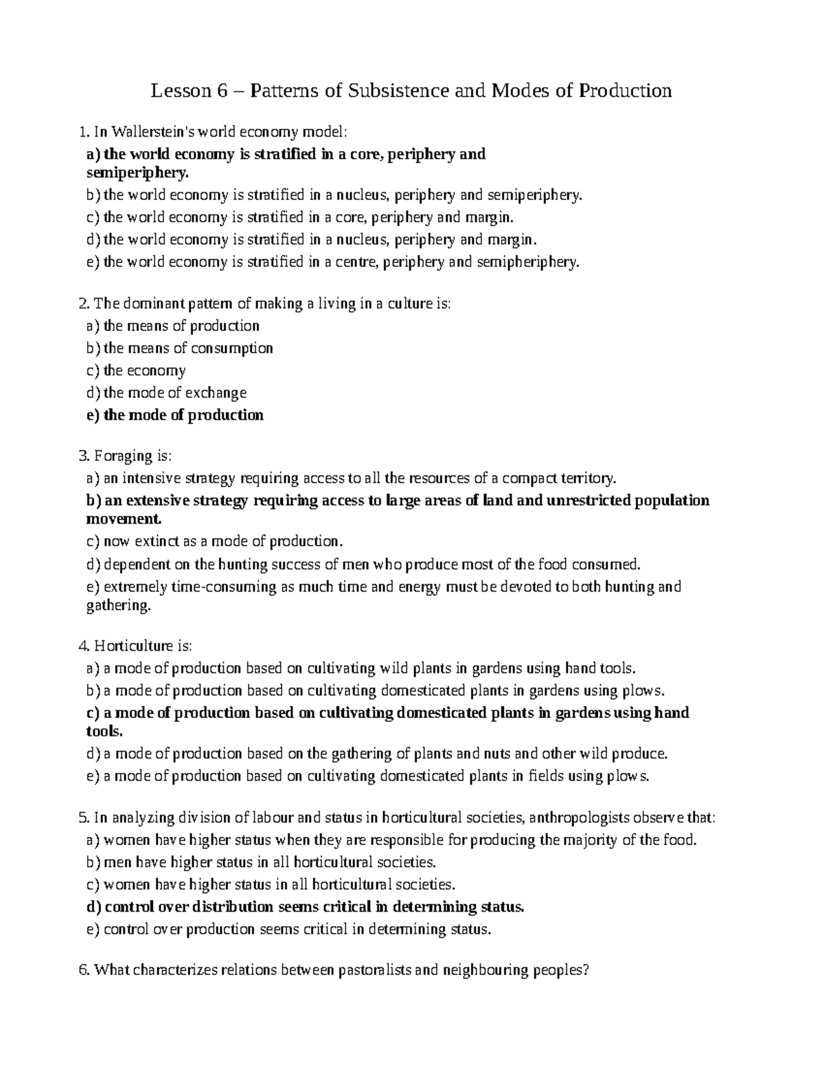 Q2 - NOTES - Lesson 6 – Patterns of Subsistence and Modes of Production ...