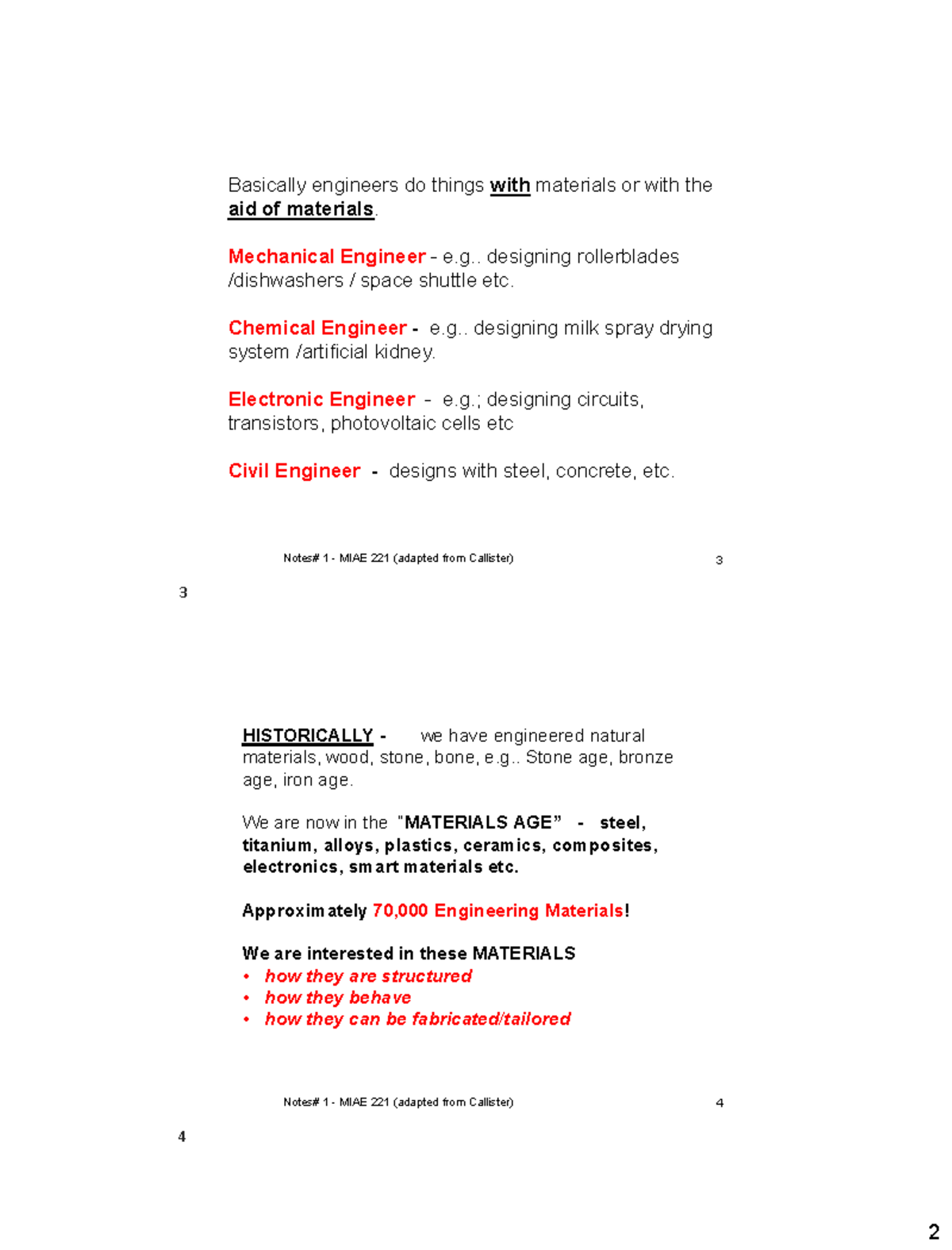 Topic 1 MIAE 221 - Lecture notes lecture 1 - Notes# 1 - MIAE 221 ...