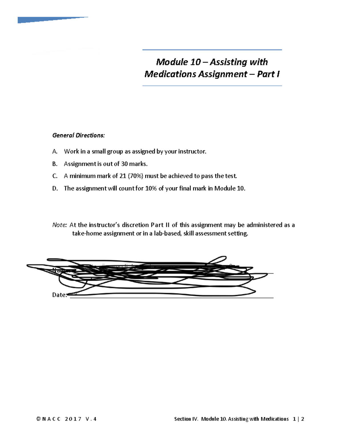 Module 10 Part 1 Group Assignment Assisting with Medications 4 1 - © N ...