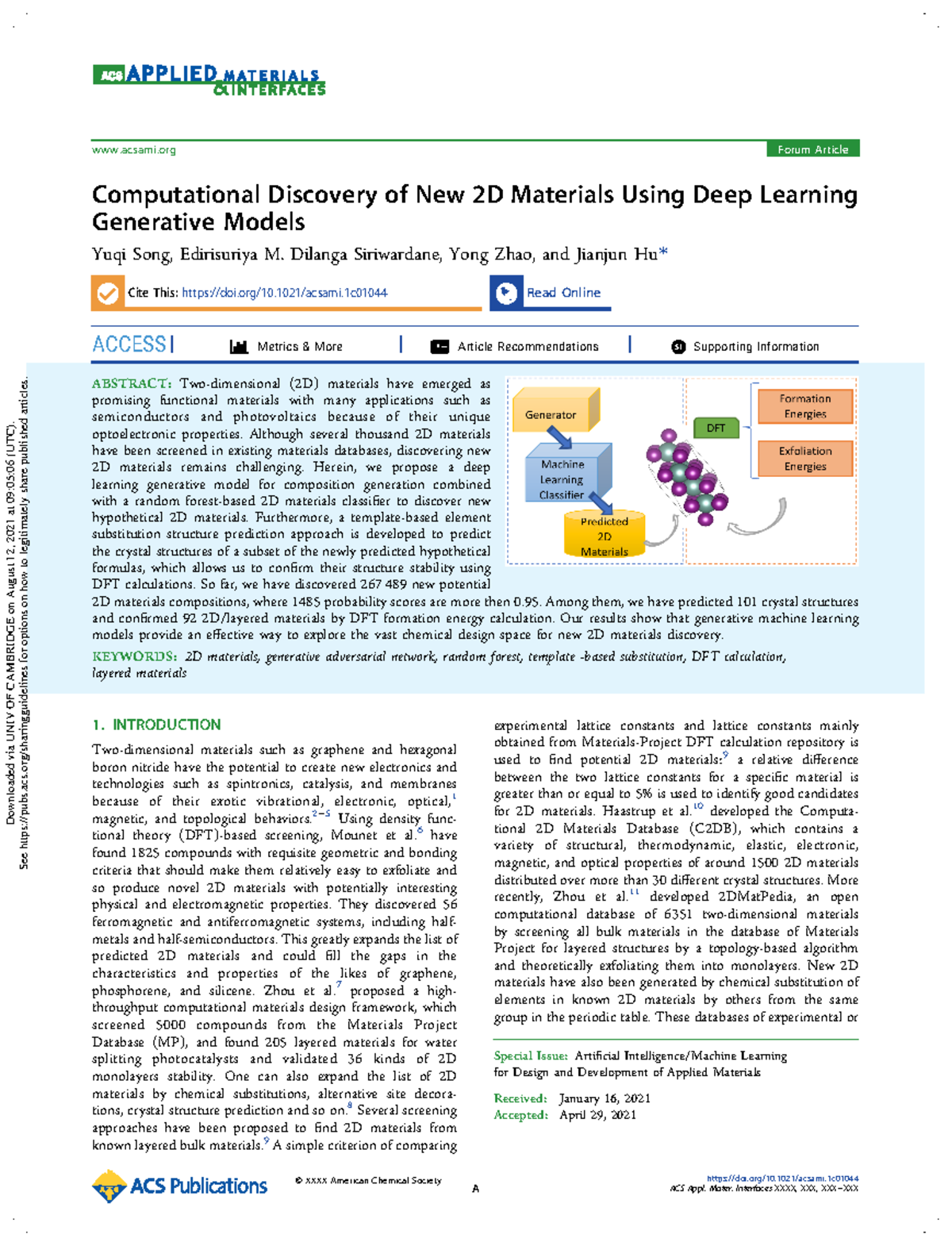 Computational Discovery of New 2D Materials Using Deep Learning ...