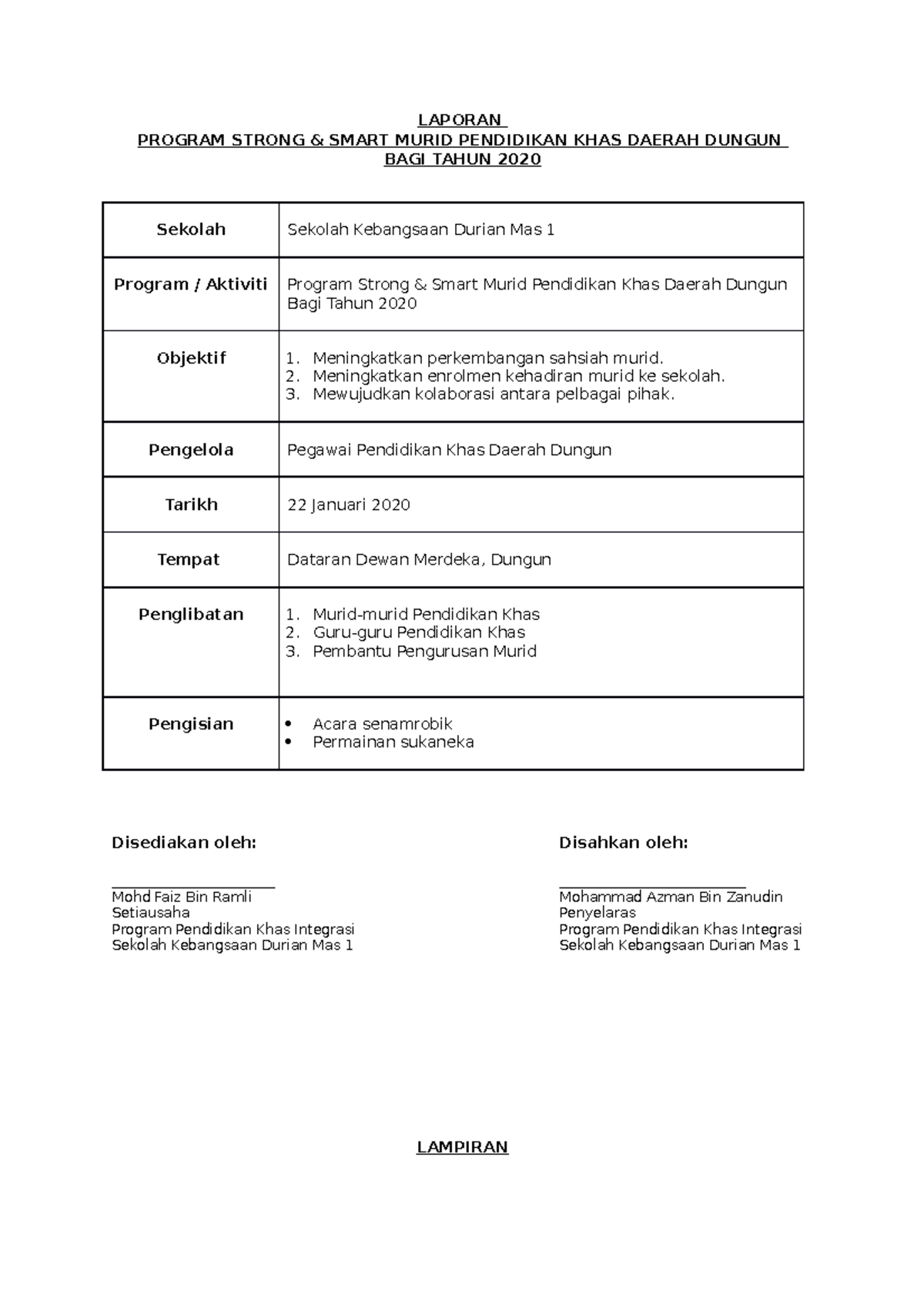 Laporan Program 2S Januari - LAPORAN PROGRAM STRONG & SMART MURID ...