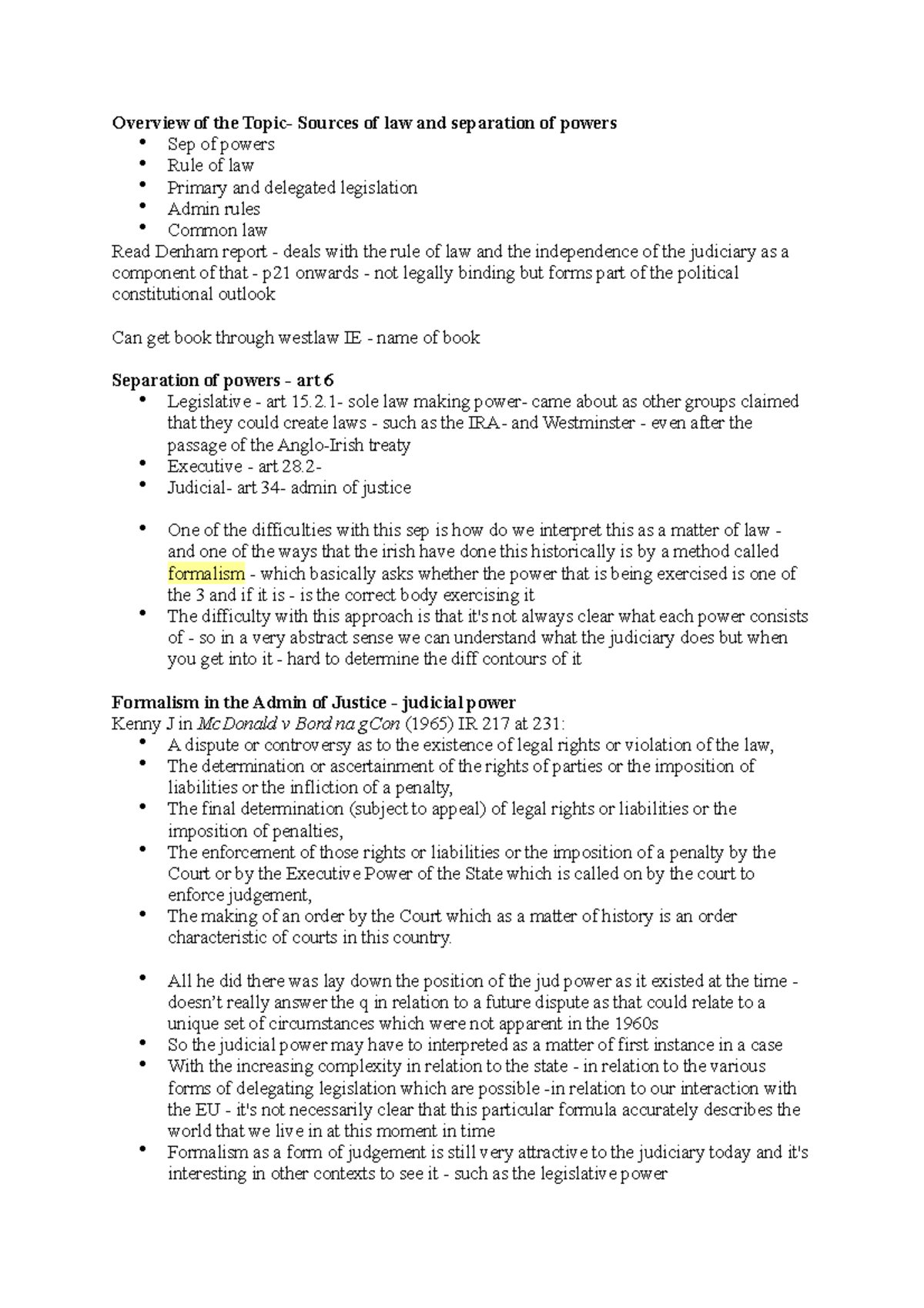 Separation of powers and sources of law - Overview of the Topic ...