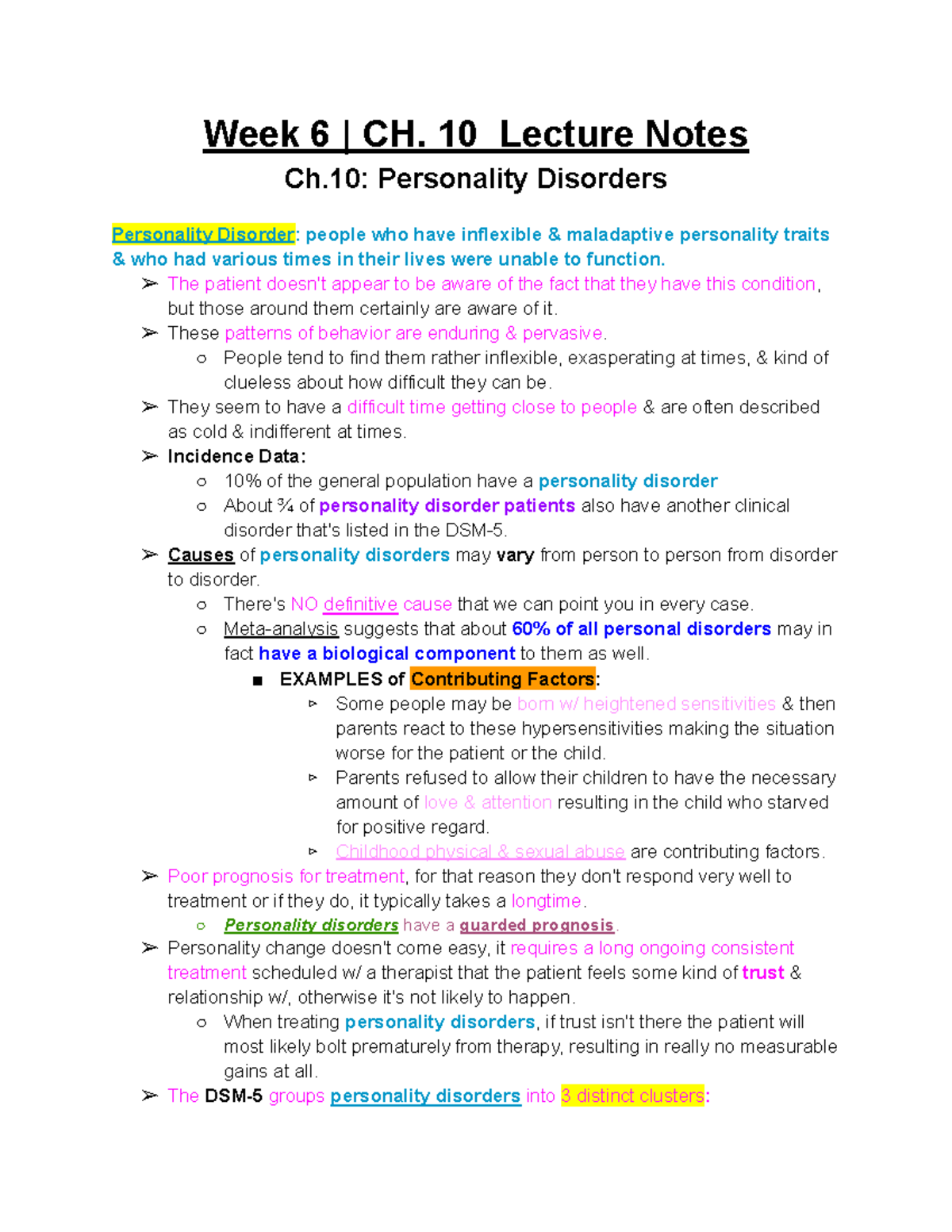 PSYC 3390; Week 6, CH.10 Lecture Notes - Week 6 | CH. 10 Lecture Notes ...
