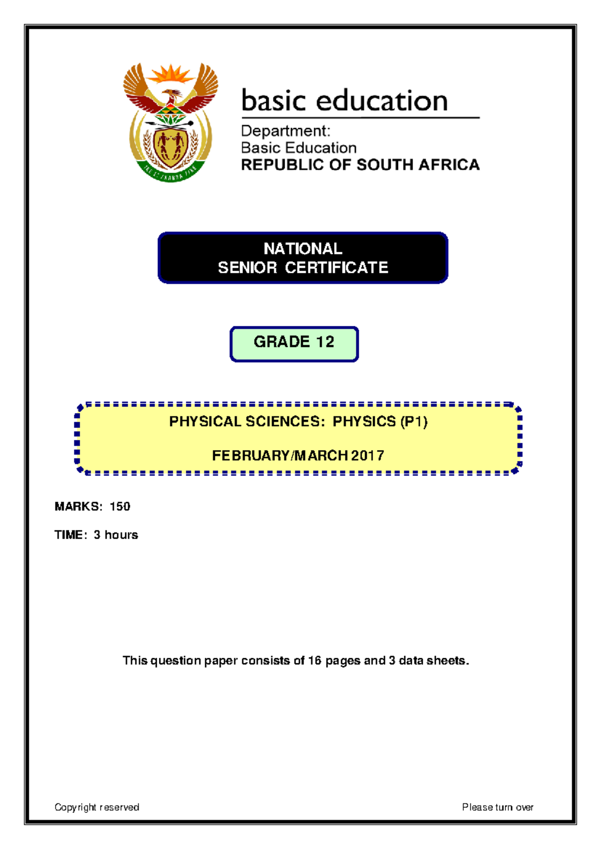 0d05d13fac7849c591dadc65a112c703 - MARKS: 150 TIME: 3 hours This ...