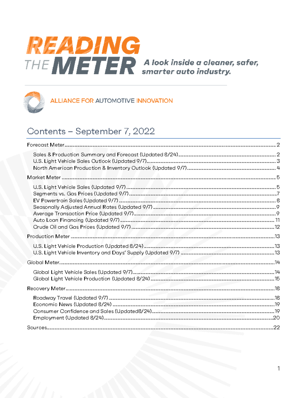 Reading the Meter 9-7-2022 - Forecast Meter Sales & Production Summary ...